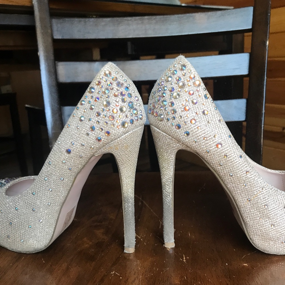 Fabulicious Crystal Heels Size 7 Wedding Prom - Gem